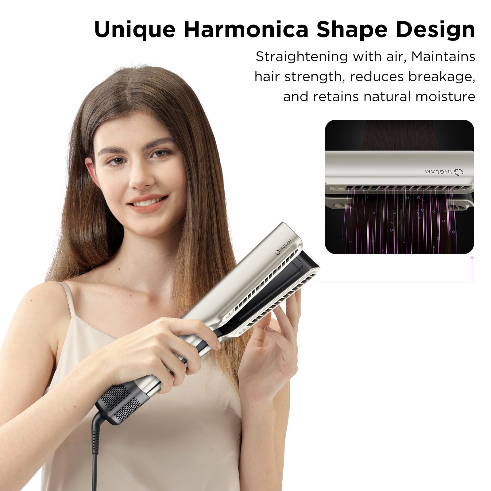 IG INGLAM Air Straightener - Advanced One-Step High-Speed Airflow Hair ...