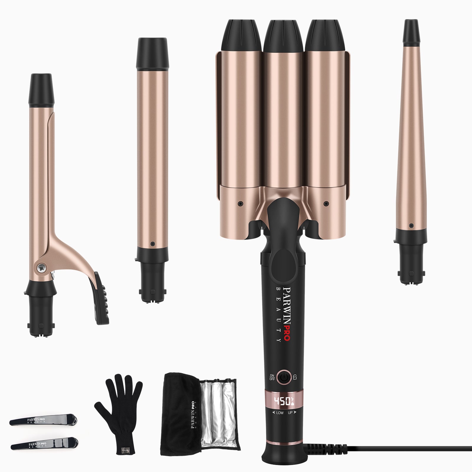 PARWIN PRO BEAUTY 4-in-1 Beach Waver Curling Iron Set – Haircaresshop